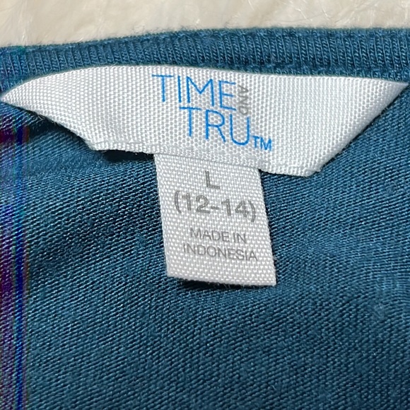 Time and Tru | Tops | Time And Tru Striped Shirt With Attached Cardigan ...